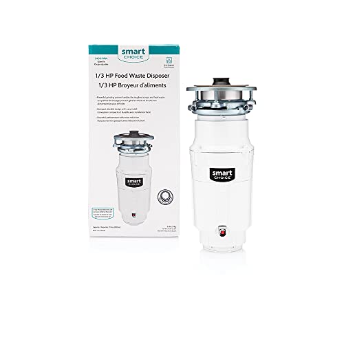 Smart Choice 1/3 HP Direct Wire Garbage Disposal for Kitchen Sinks, White | SC03DISPC1