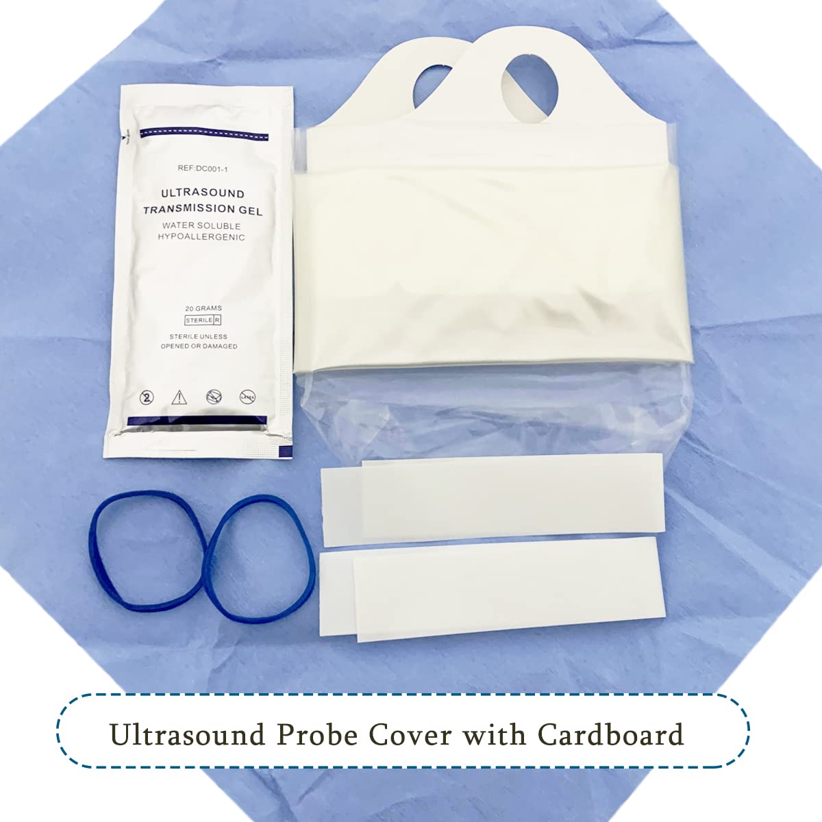 Ultrasound Probe Cover with Easy Pull Over Transducer Disposable Clear Latex-Free Sterile Protector, Packaging Individual, 50 Pcs, 5" x 48"