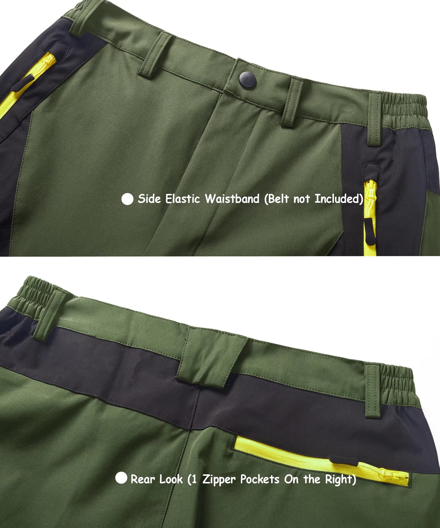 MAGCOMSEN Hiking Pants Mens Spring Pants for Men Waterproof Pants Camping Pants Mens Work Pants with Zipper Pockets Lightweight Pants for Men Black