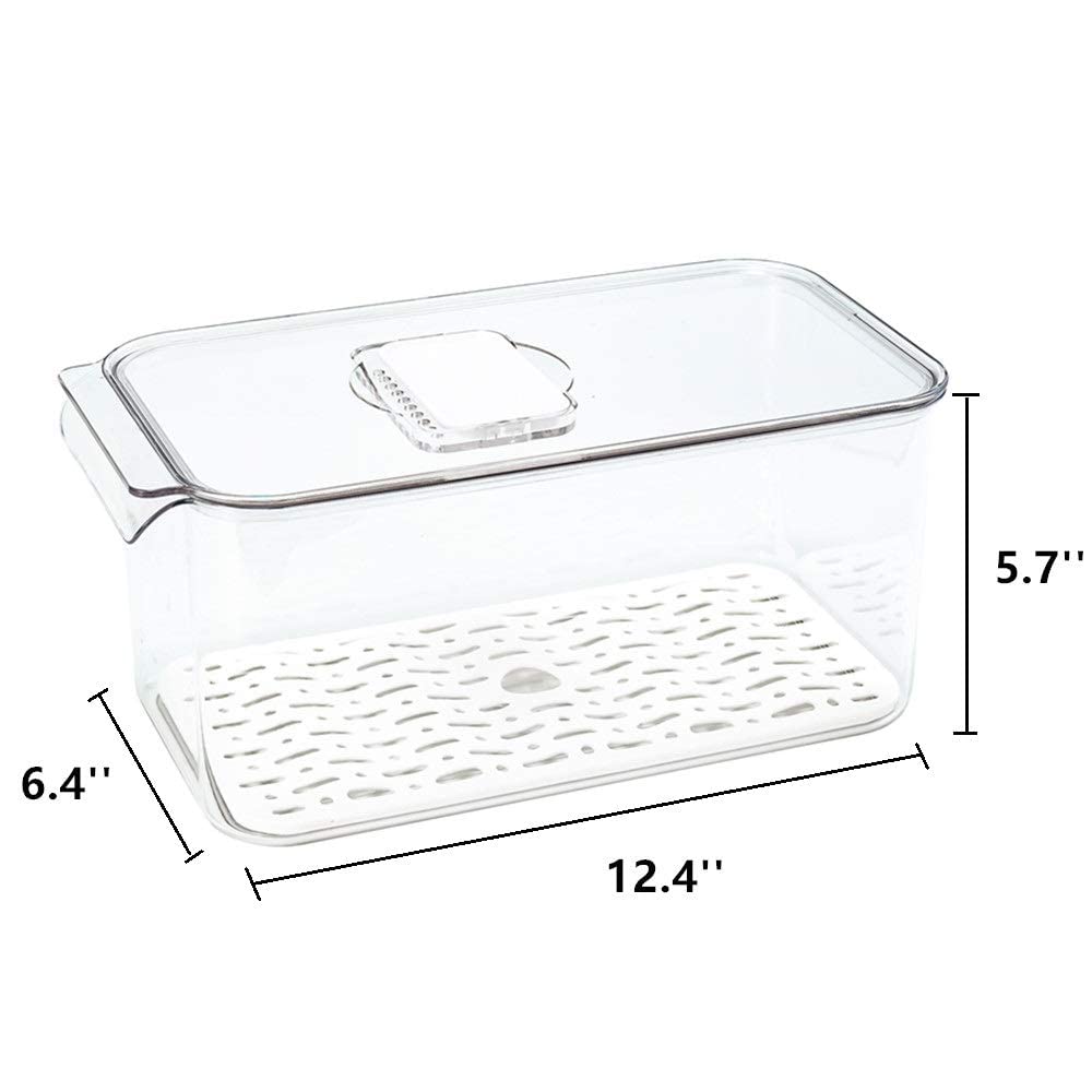 Stackable Refrigerator Organizer Food Storage Containers Produce Saver