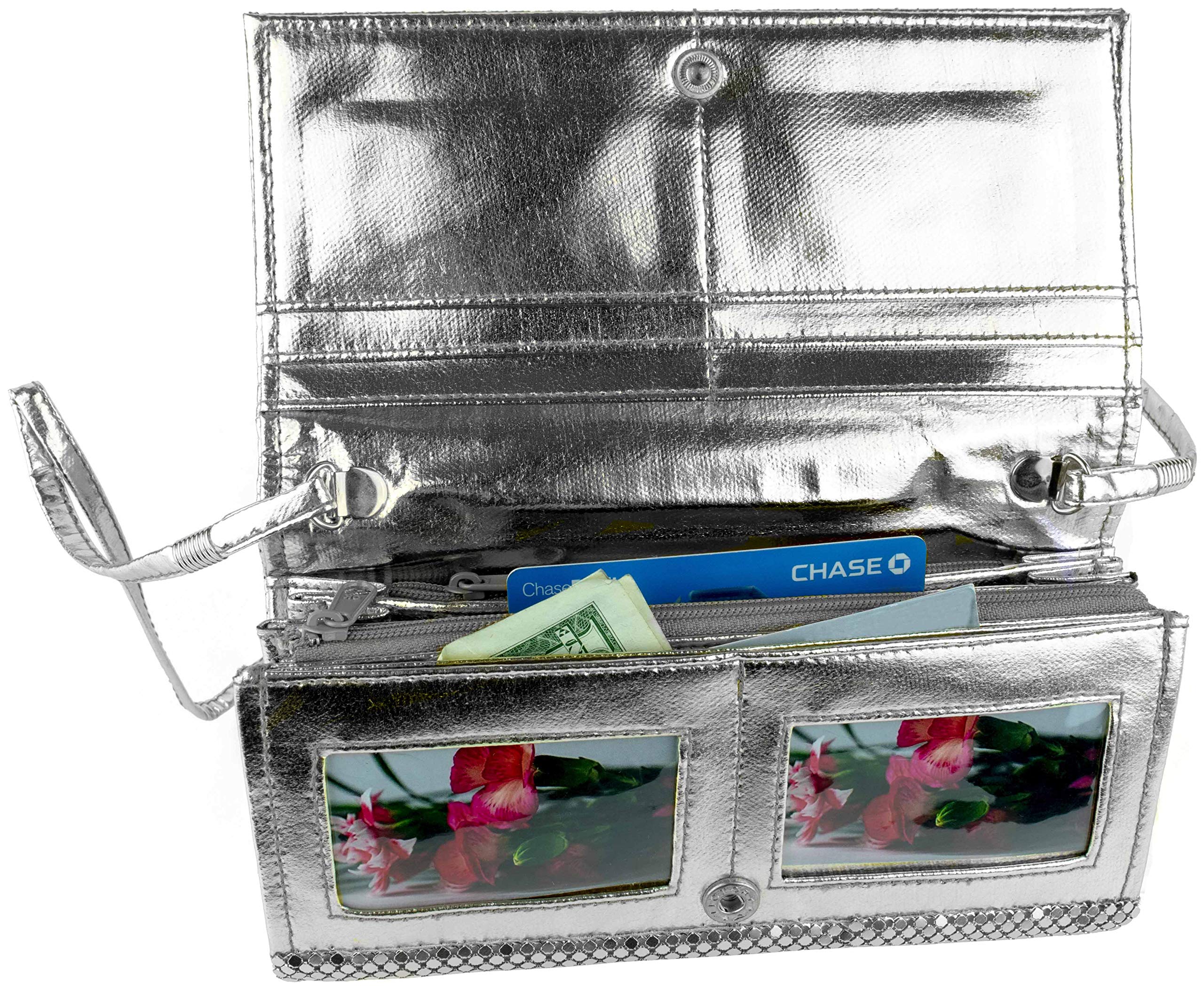 Luxuriant Soft Silver Metallic Mesh Women's Shoulder Evening Clutch Wallet Purse