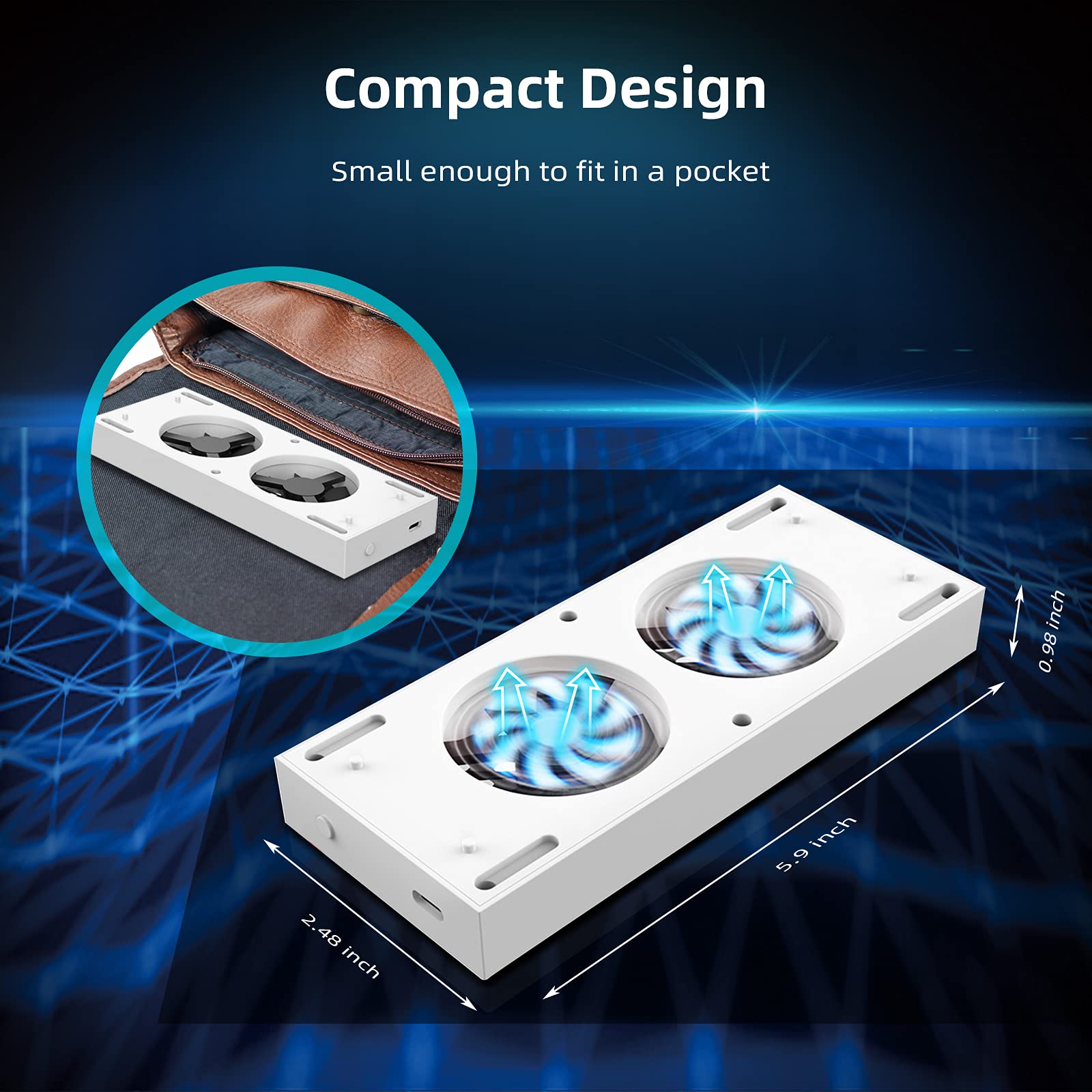 NexiGo Vertical Stand with Cooling Fans for Xbox Series S Console, 3 Levels Adjustable Fans Rotate Speed with Type-C Power Input, USB Charging and Data Transmission Ports, White