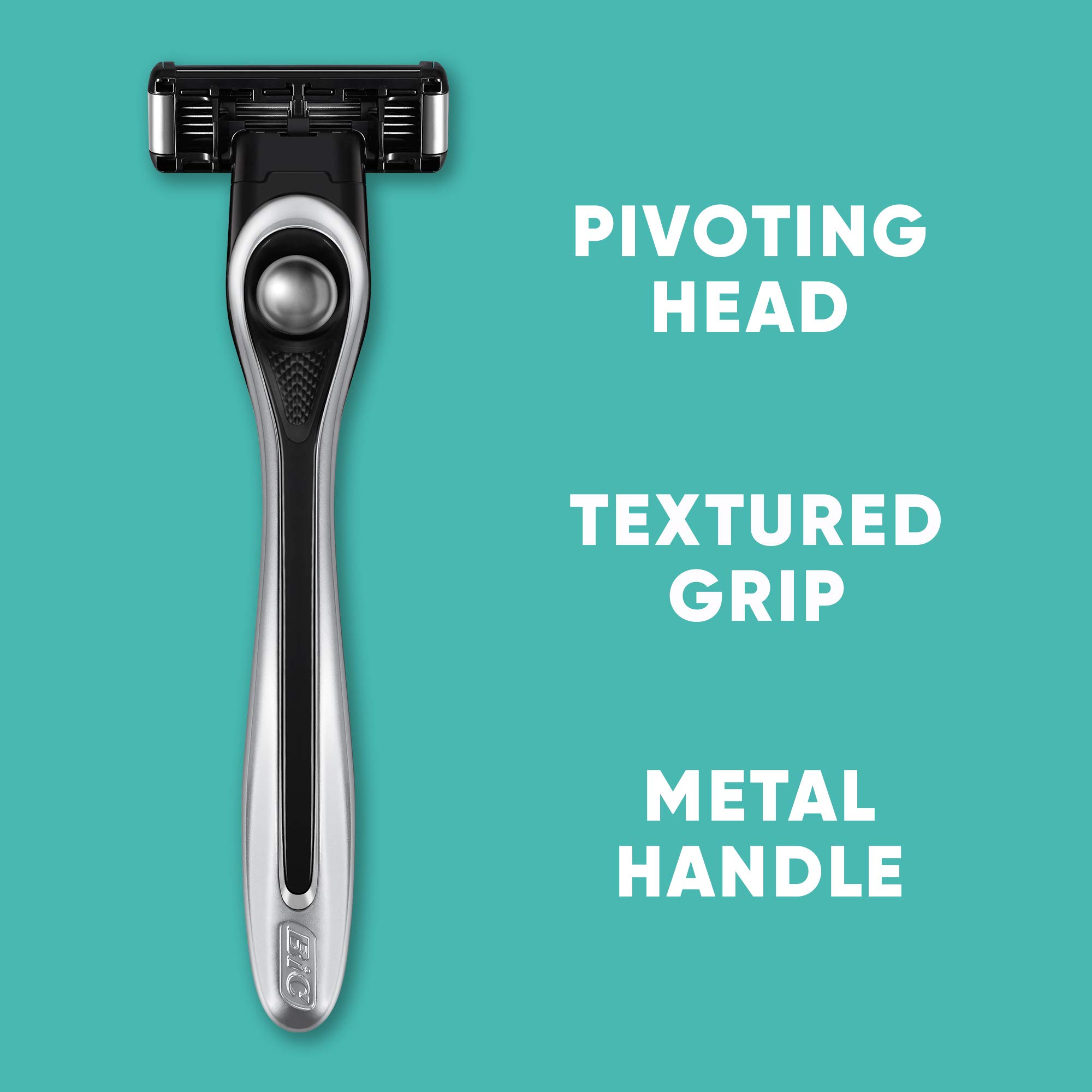 Made For You by BIC Shaving Razor Blades for Every Body - Men & Women, with 2 Cartridge Refills - 5-Blade Razors for a Smooth Close Shave, TEAL, Kit