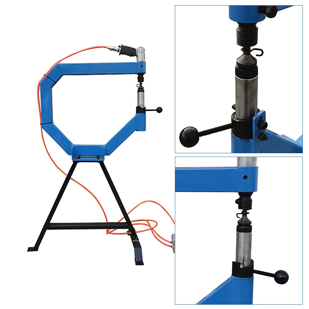 TOOL1SHOoo 4" Throat Pneumatic Planishing Hammer with Cast Iron Stand & Pedal, Pneumatic Planishing Hammer 4" Throat Airpress Tool w/Steel Stand, Anvil 1/2/3"