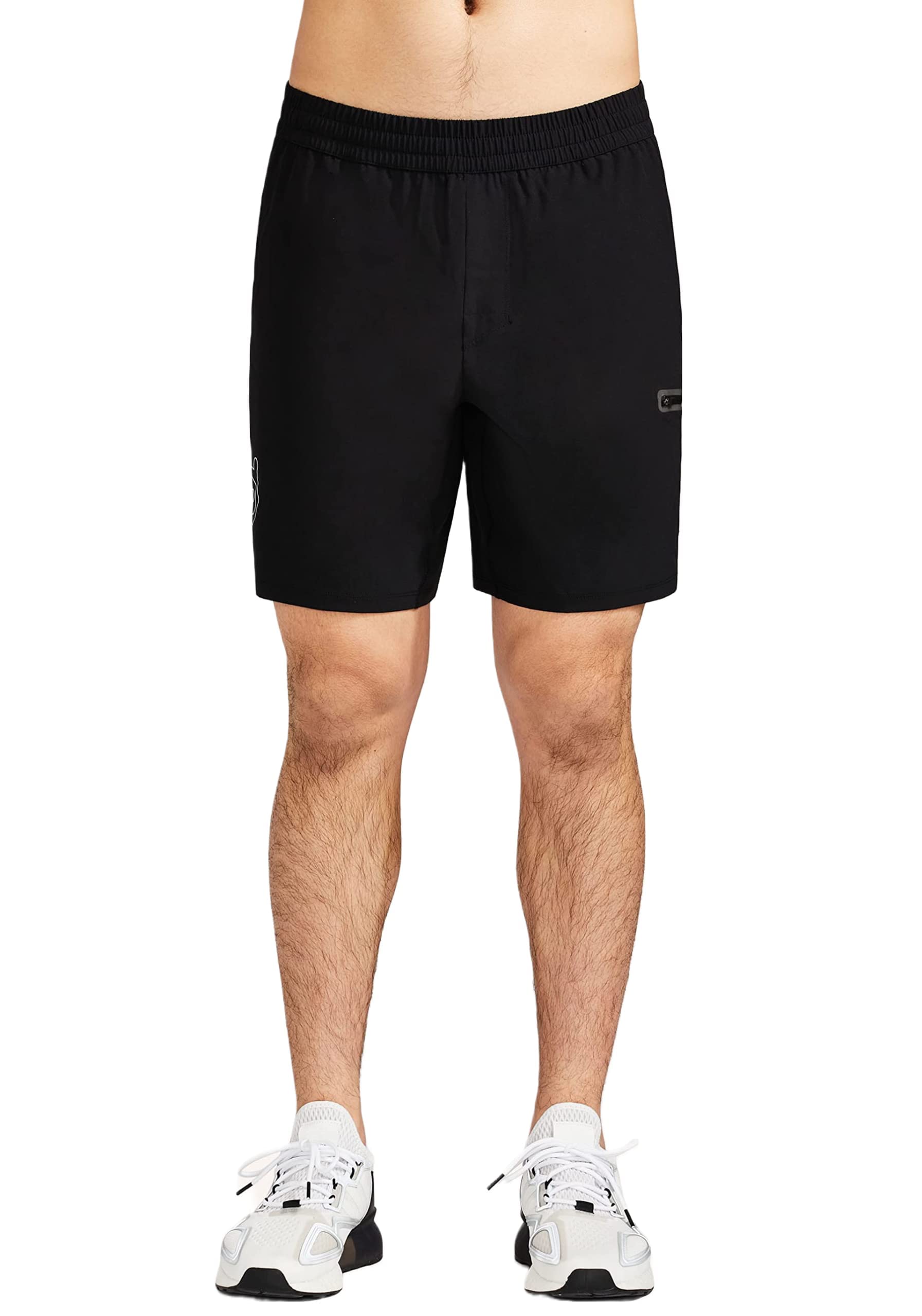 Peloton Men's Standard 8" Lined Turin Short, Black, Large
