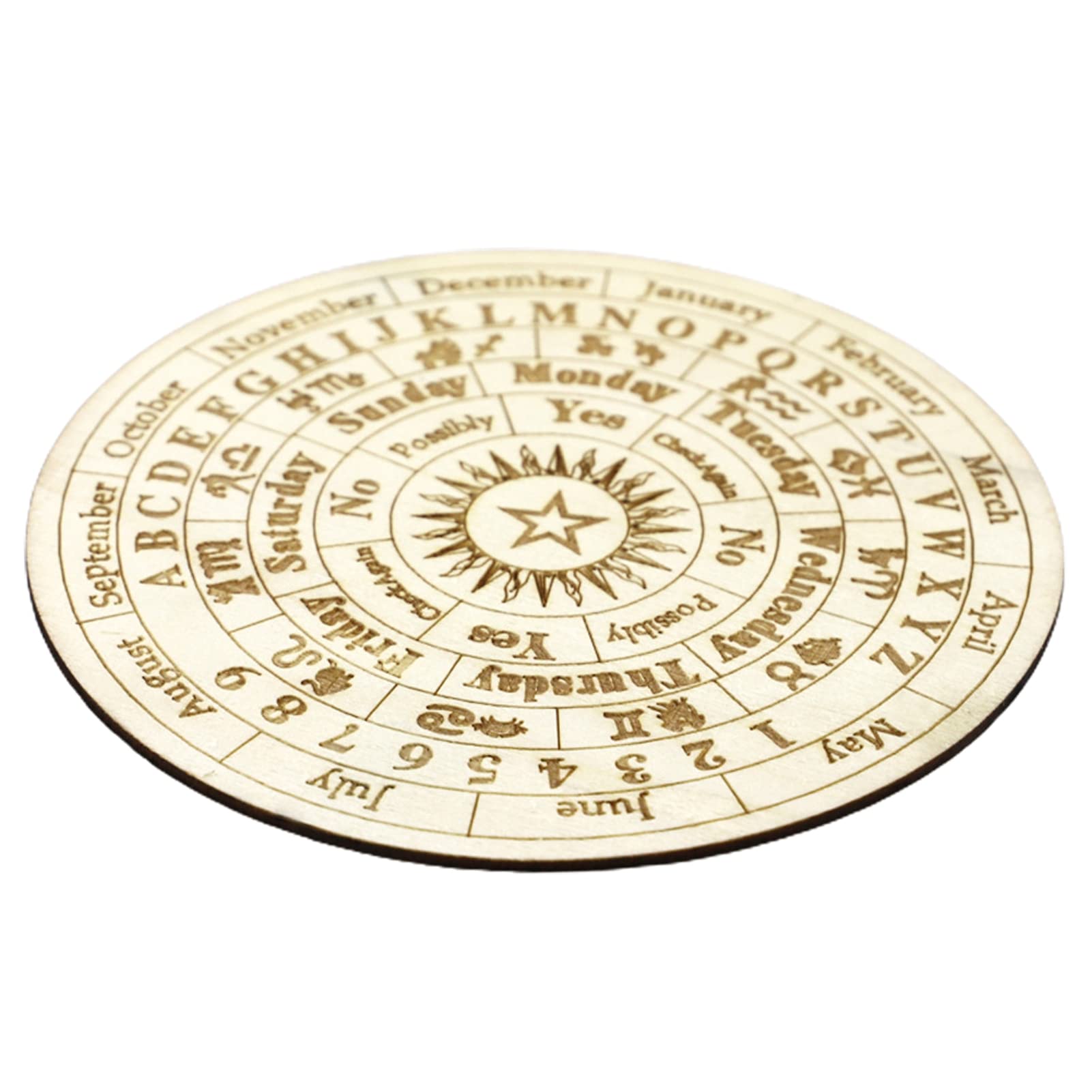 warkul Wooden Ouija Board Polished Burr-Free Divination Metaphysical Message Board for Home Wiccan Altar Board