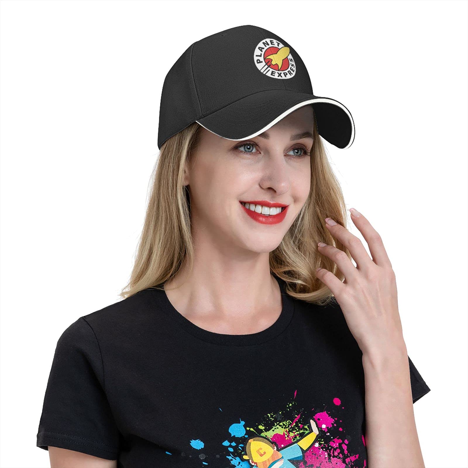 Planet Express Baseball Cap Trucker Hat Unisex Truck Driver Cap Sun Hat Black