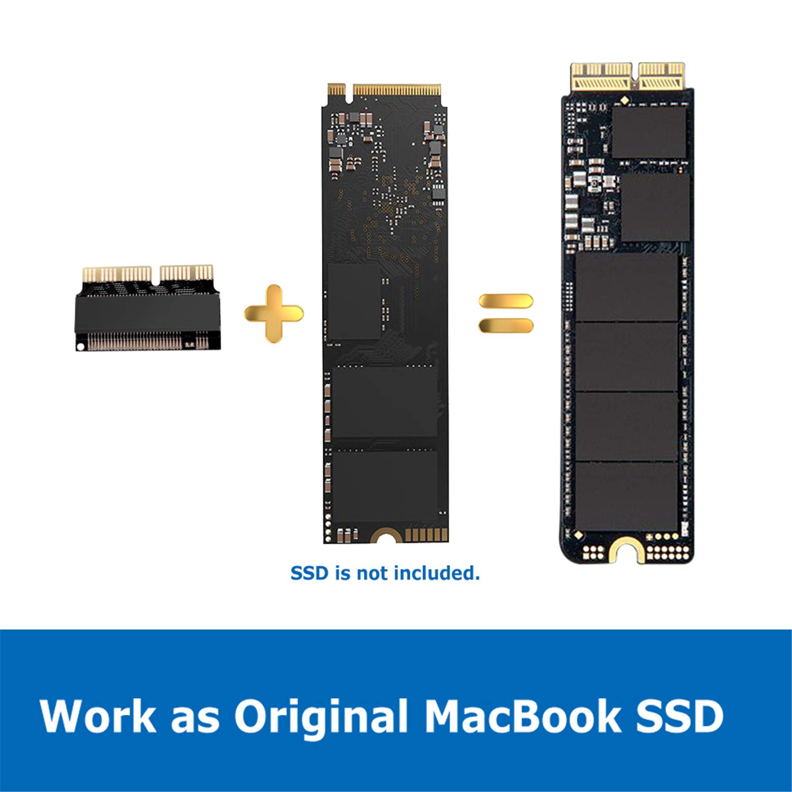 Upgraded M.2 NVME SSD Convert Adapter with Screwdriver Set for MacBook for Upgrade MacBook Air 2013 2014 2015 2016 2017 and Mac Pro Retina 2013 2014 2015, NVMe AHCI SSD Upgraded Kit for A1465 A1466 A