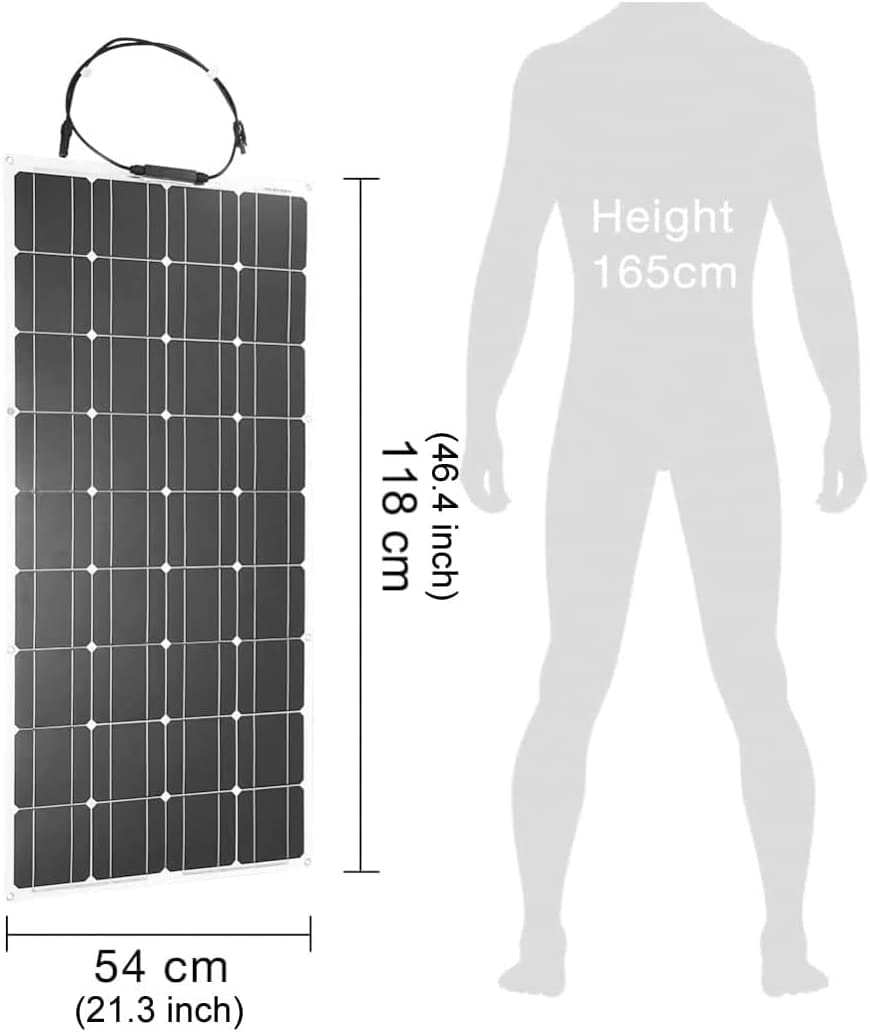 PUSHIZHIGUANG Solar Panels 600W 2X 300W Flexible Solar Panel 12V-36V PET Portable Solar Panel Suitable for Rv, Outdoor, Tent, Caravan…