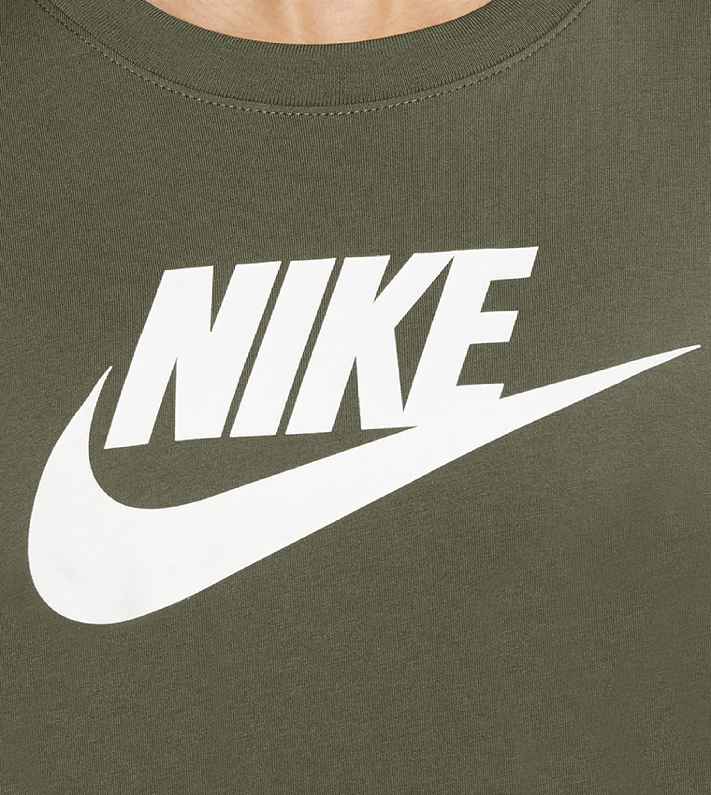 Nike Sportswear Womens Essential T-Shirt (Medium, Medium Olive/White)