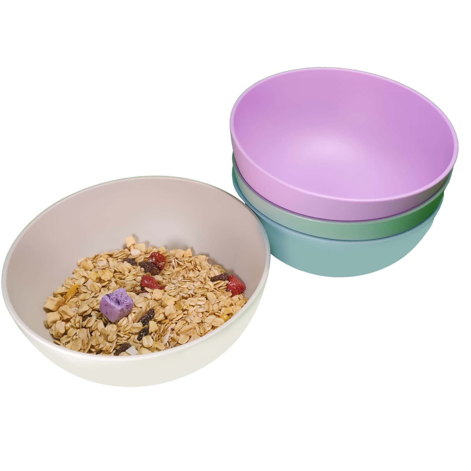 Plant-Based Cereal Bowls Set of 4-24 OZ Biodegradable Dinnerware Bowl, Eco-friendly Dinner Bowls for Oatmeal, Cereal, Soup, Snacks, & More (Dishwasher & Microwave Safe)