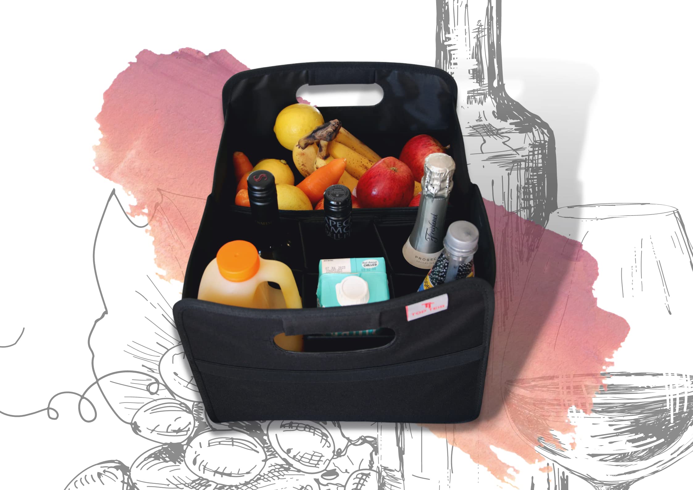 TOP TEIR Foldable 12 Bottle Wine Carrier RV Storage and Organization Camping Storage and Kitchen Storage of Bottles Carry Glassware Shopping Travel Free Bottle Opener