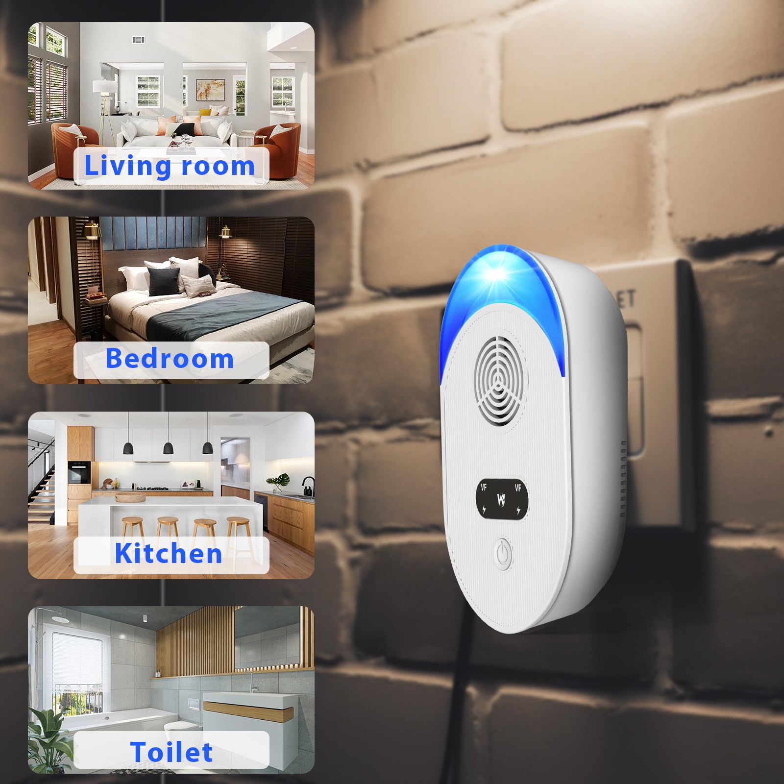 Ultrasonic Pest & Mouse Repeller 6 Packs, 2024 Ugraded Indoor Pest Control, Ultrasonic Pest Repellent, Indoor Pest Control for Home, Kitchen, Office, Hotel, Warehouse