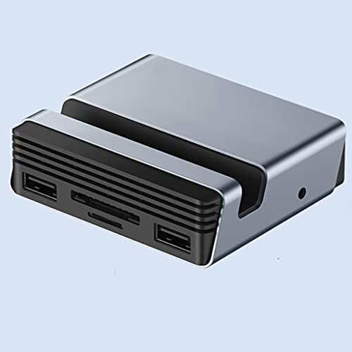 USB C Hub Type-C Docking Station Type-C to 4K HDMI-Compatible PD SD/TF Card Reader RJ45 Phone Holder Stand