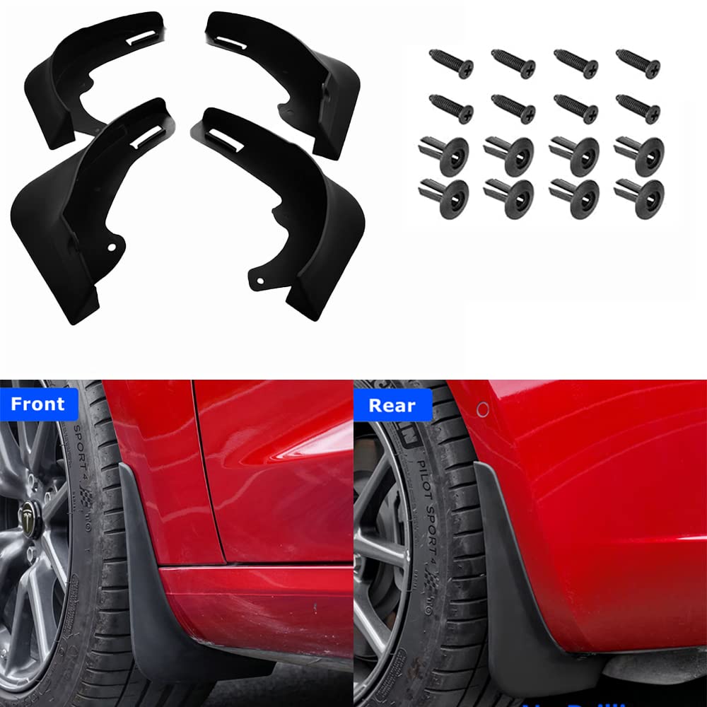 Pedigree Tesla Model Y Mud Flaps Splash Guards Fender Tesla Model Y Accessories Set of 4 ( No Need to Drill Holes 2021 Upgraded)