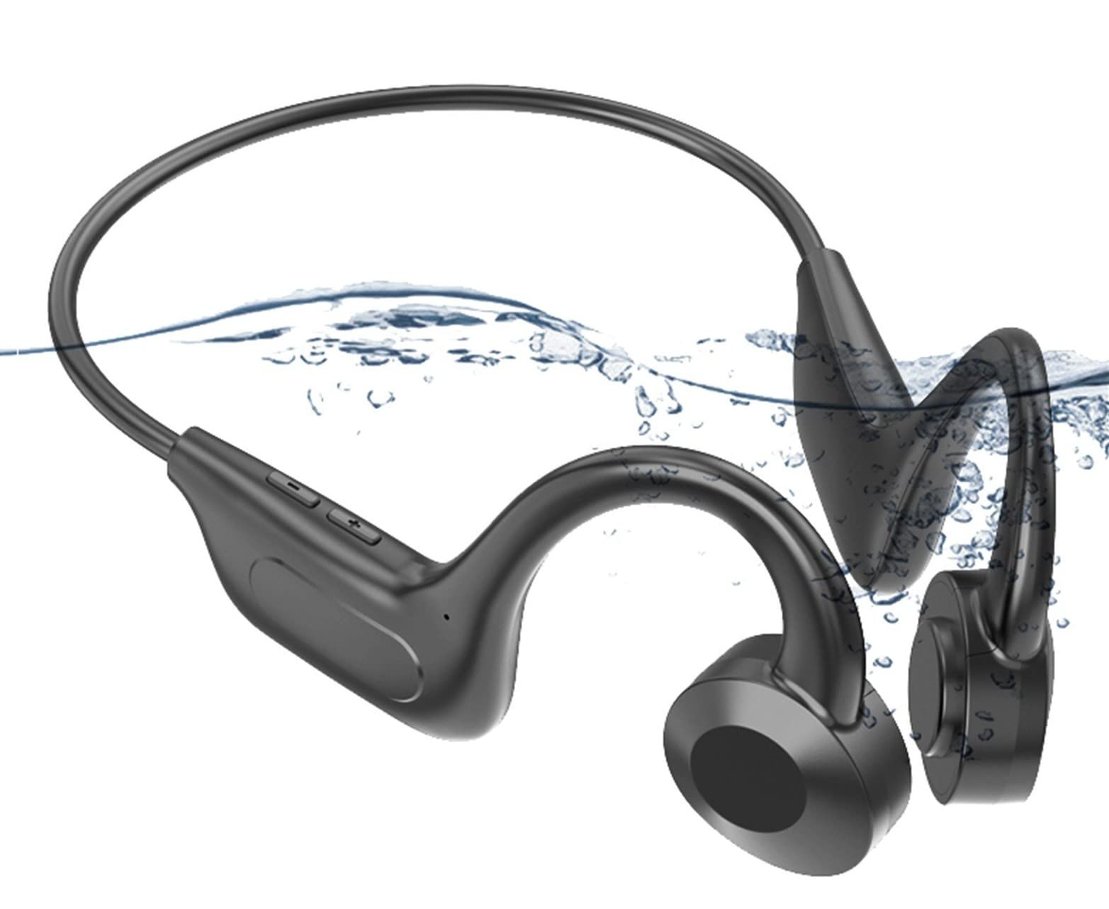 Wireless Bluetooth Headset, Waterproof B-o-n-e Conduction Headphones ireless Open Ear Headphones with Microphone, Sweatproof Running Headphones for Sports G-ym Exercise (Black)