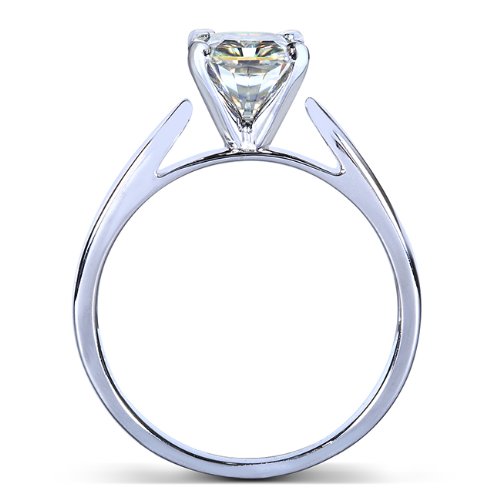 Kobelli Round Moissanite Solitaire Engagement Ring 1 CTW 14k White Gold, Size 9, White Gold