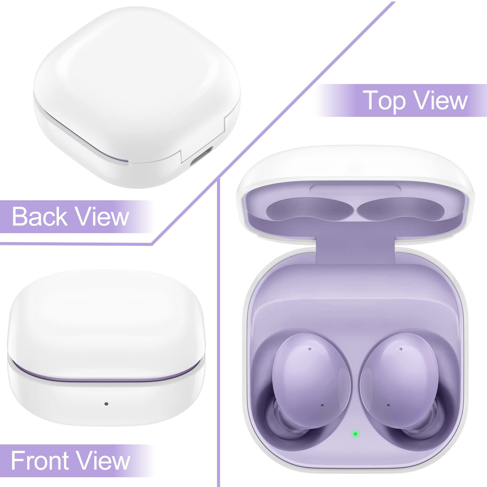 UrbanX Street Buds 2 for Infinix Note 7 - Truly Wireless Bluetooth Headphones with Noise Isolation, Amplified Bass and Dual Dynamic Microphone - Purple