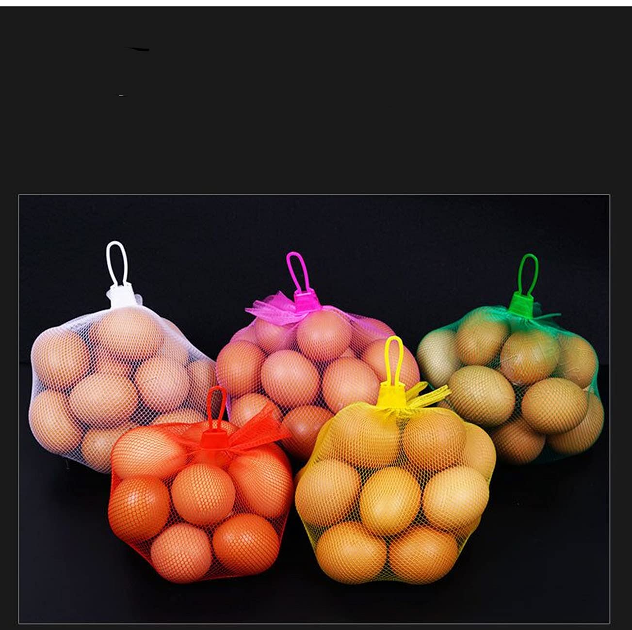 Reusable Produce Bag 15 inch mesh Storage Bags Comes with Loop-Style Closures for Grocery Shopping & Storage of Fruit Vegetable seadfood Garden Produce-Eco Friendly Net Bags 100pack