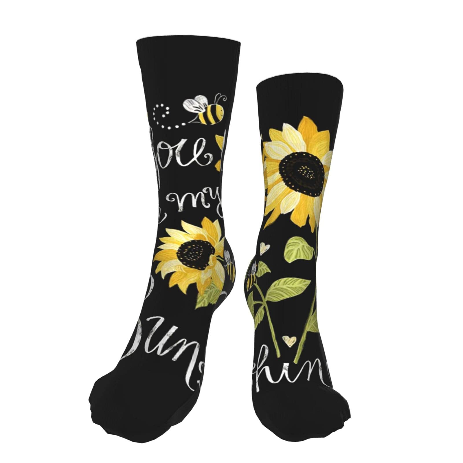 NDZHZEO Crew Socks For Women Men Sport Athletic Cushion Novelty With Moisture Wicking Sunflower Performance Socks