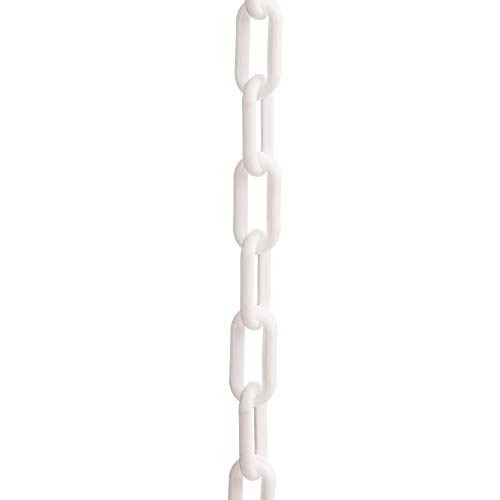 US Weight (Made in USA) 2" x 10' White Plastic Safety Chain ft. SunShield UV Resistant Technology