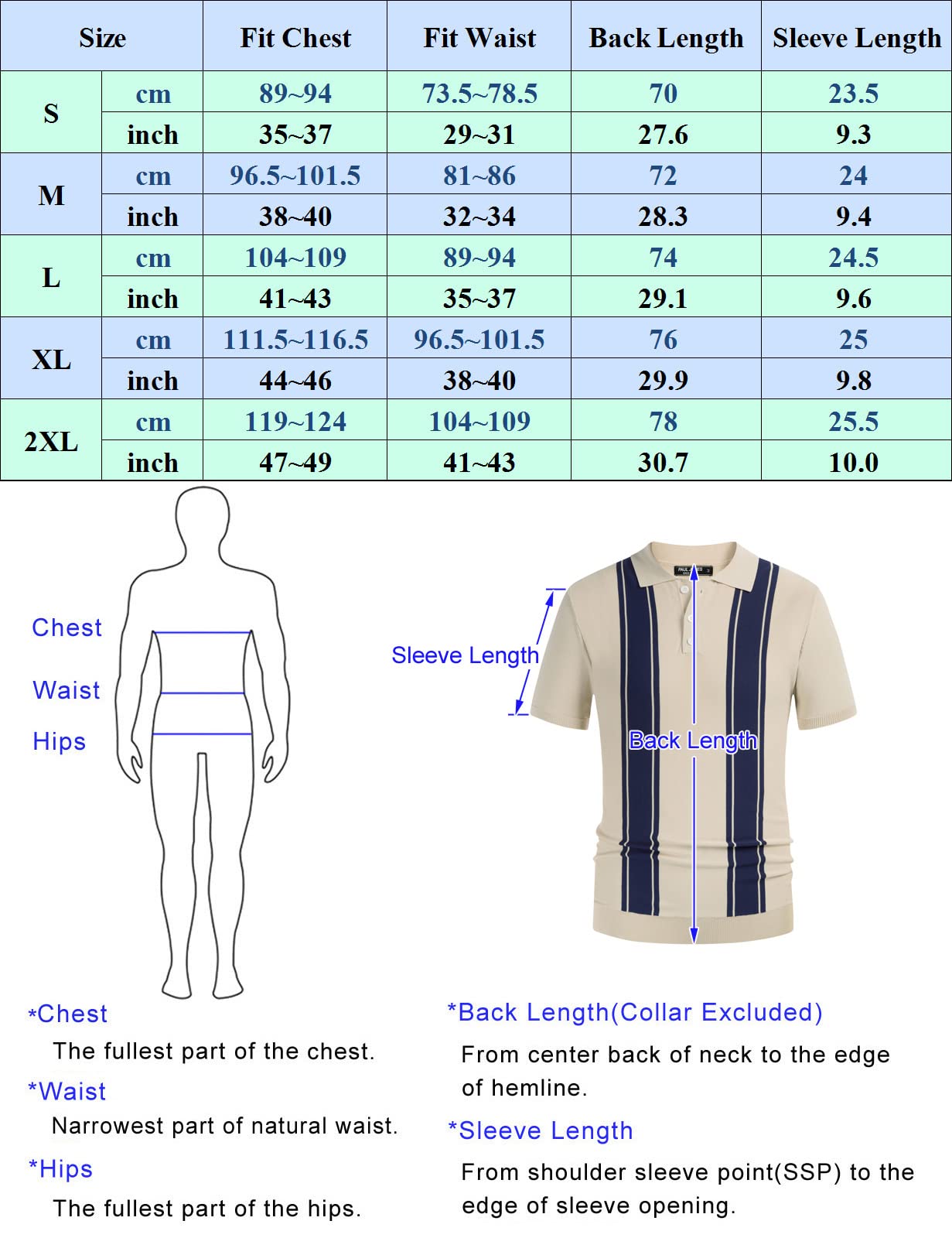 PJ PAUL JONES Mens Knitting Stretch Golf Polo Shirts Lightweight Tee Shirts (XX-Large, Polo-Green)