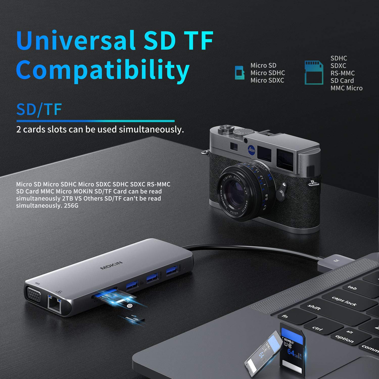USB C Adapters for MacBook Pro/Air,Mac Dongle with 3 USB Port,USB C to HDMI, USB C to RJ45 Ethernet,MOKiN 9 in 1 USB C to HDMI Adapter,100W Pd Charging, USB C to SD/TF Card Reader USB C Hub