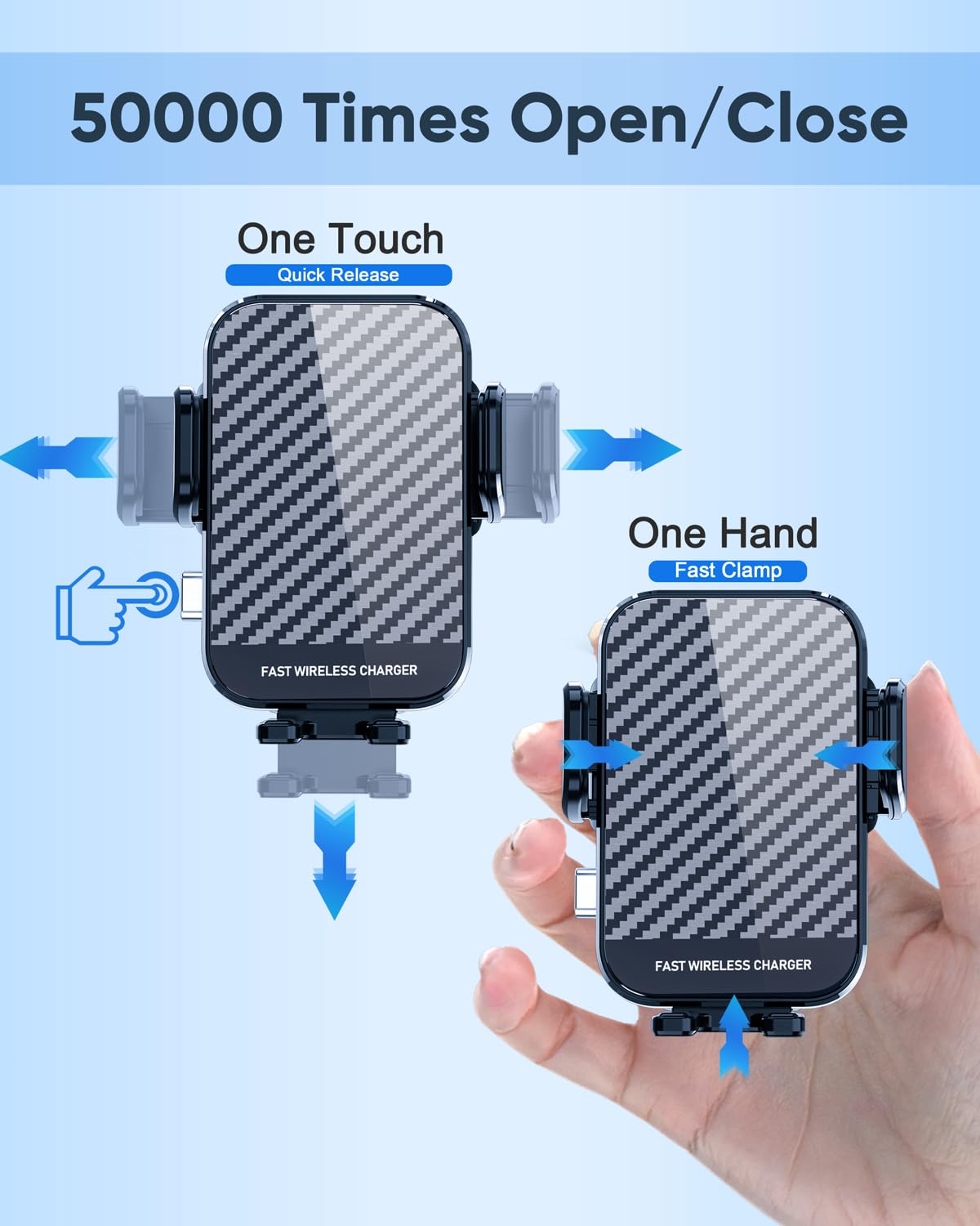 Wireless Car Charger Mount, [Smart Alignment Charging] 15W Qi Fast Charging,Auto Clamping Air Vent Car Phone Holder Mount Wireless Charging for iPhone 13 Pro Max/13Pro/13/12,Galaxy S22 Ultra/S21,etc