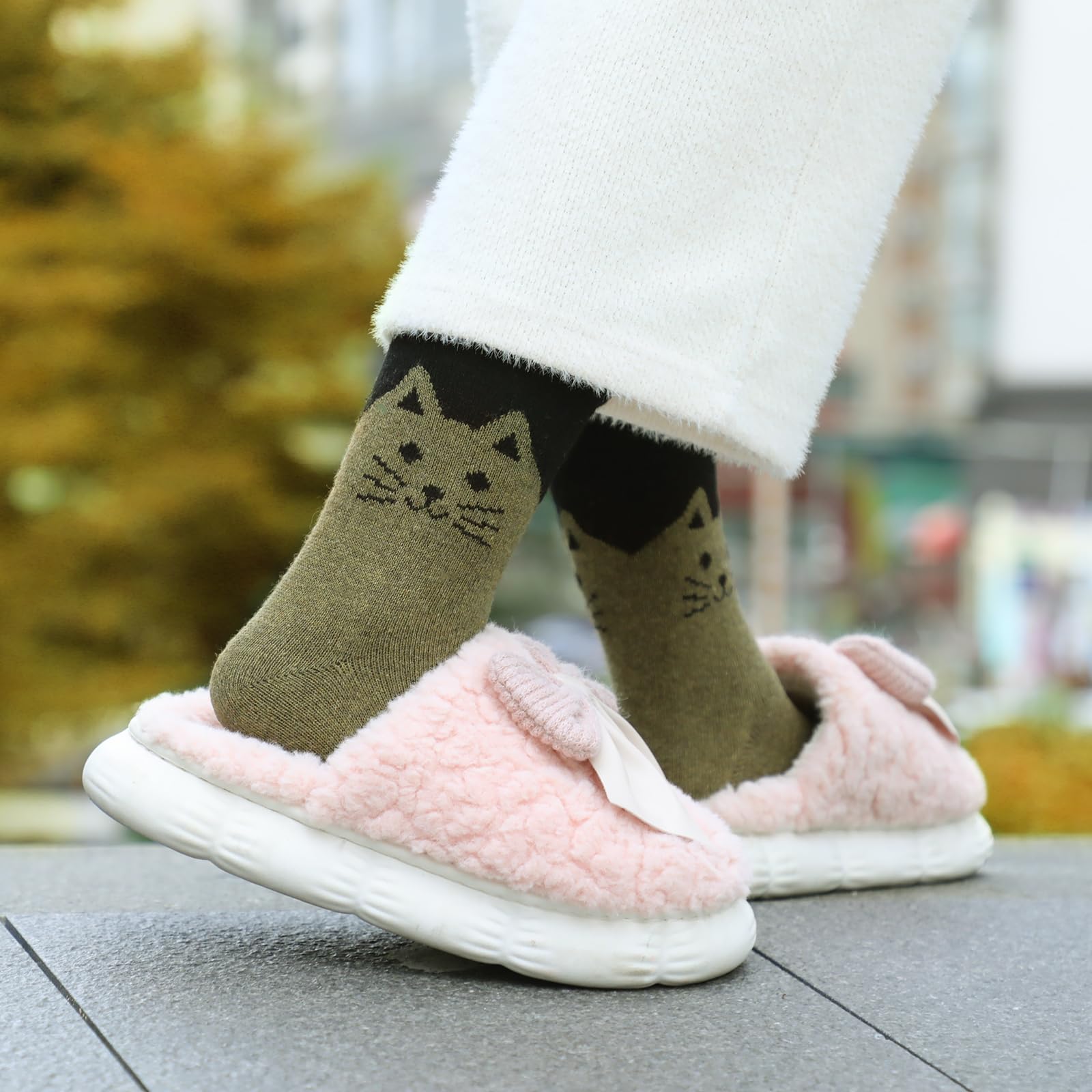 Pleneal 3 Pack Womens Wool Socks - Boot Socks for Women, Wool Socks for Women, Warm Crew Winter Socks, Thick Knit Cozy Socks