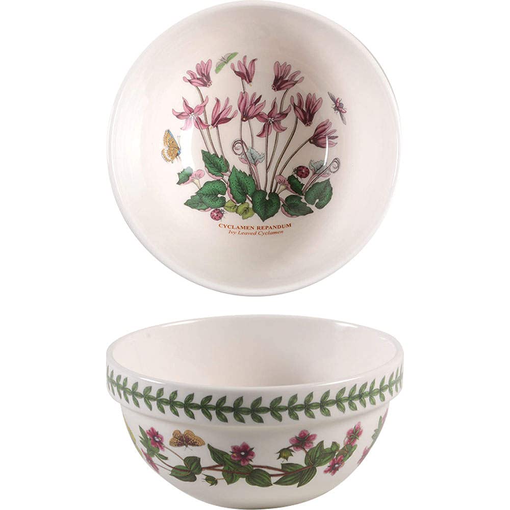 Portmeirion Botanic Garden Stacking Bowl | Set of 6 Bowls with Assorted Motifs | 5.5 Inch | Made from Fine Earthenware | Microwave and Dishwasher Safe | Made in England