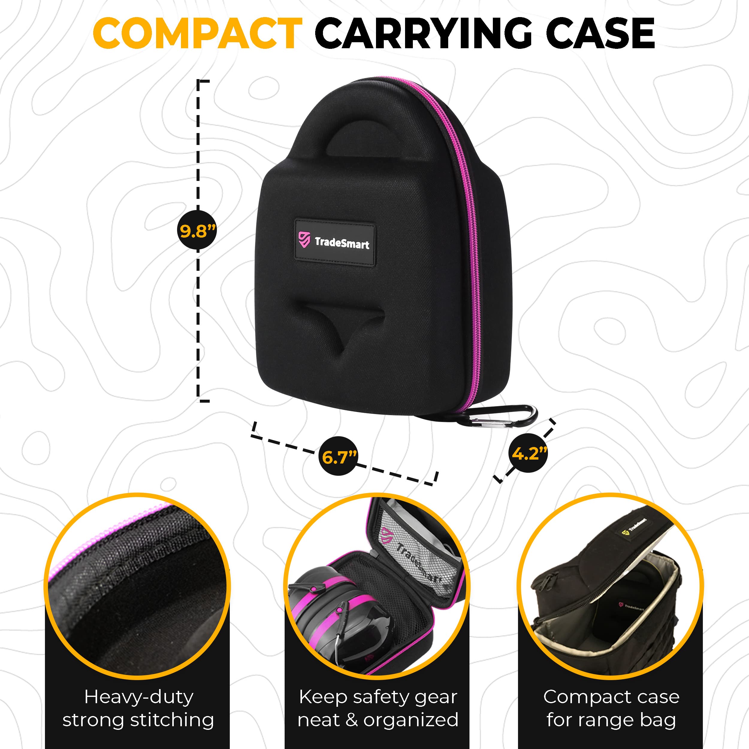 TradeSmart Ear Protection for Gun Range & Eye Protection for Shooting + Firearm Confidence Course, 5x Earplugs and Hard Case