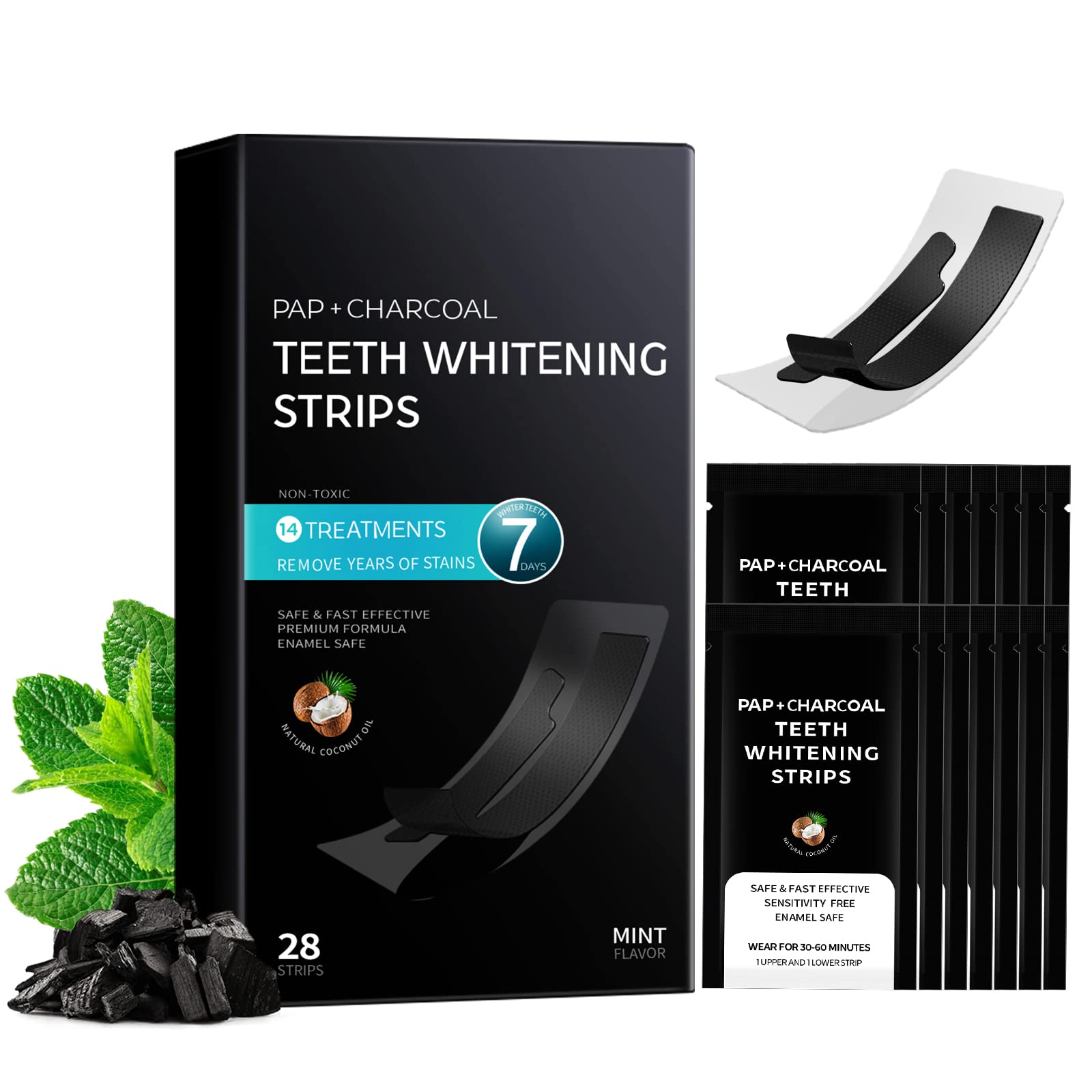 Teeth Whitening Strips for Teeth Sensitivity Free, Professional Teeth Whitening Strips kit, 14 Treatments with 28 Dental Whitener Strips, Mint Flavor