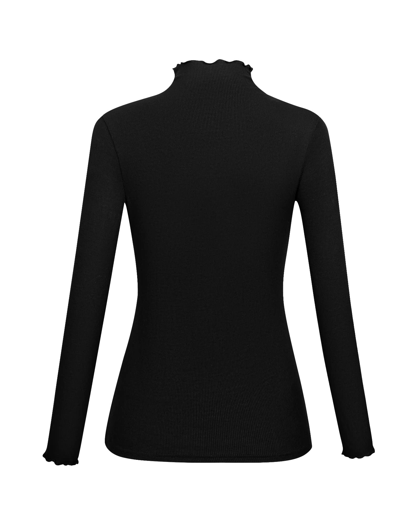 Plus Size Tops for Women Aesthetic Clothes Long Sleeve Black Turtleneck Pullover X-Large