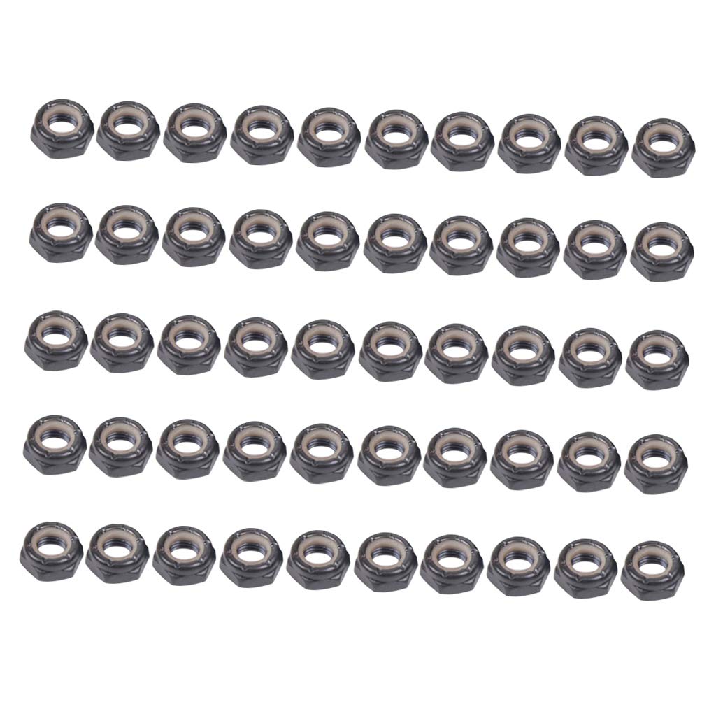 menolana 50pcs Axle Nuts for Skateboard Longboard Trucks Skateboarding Accessories