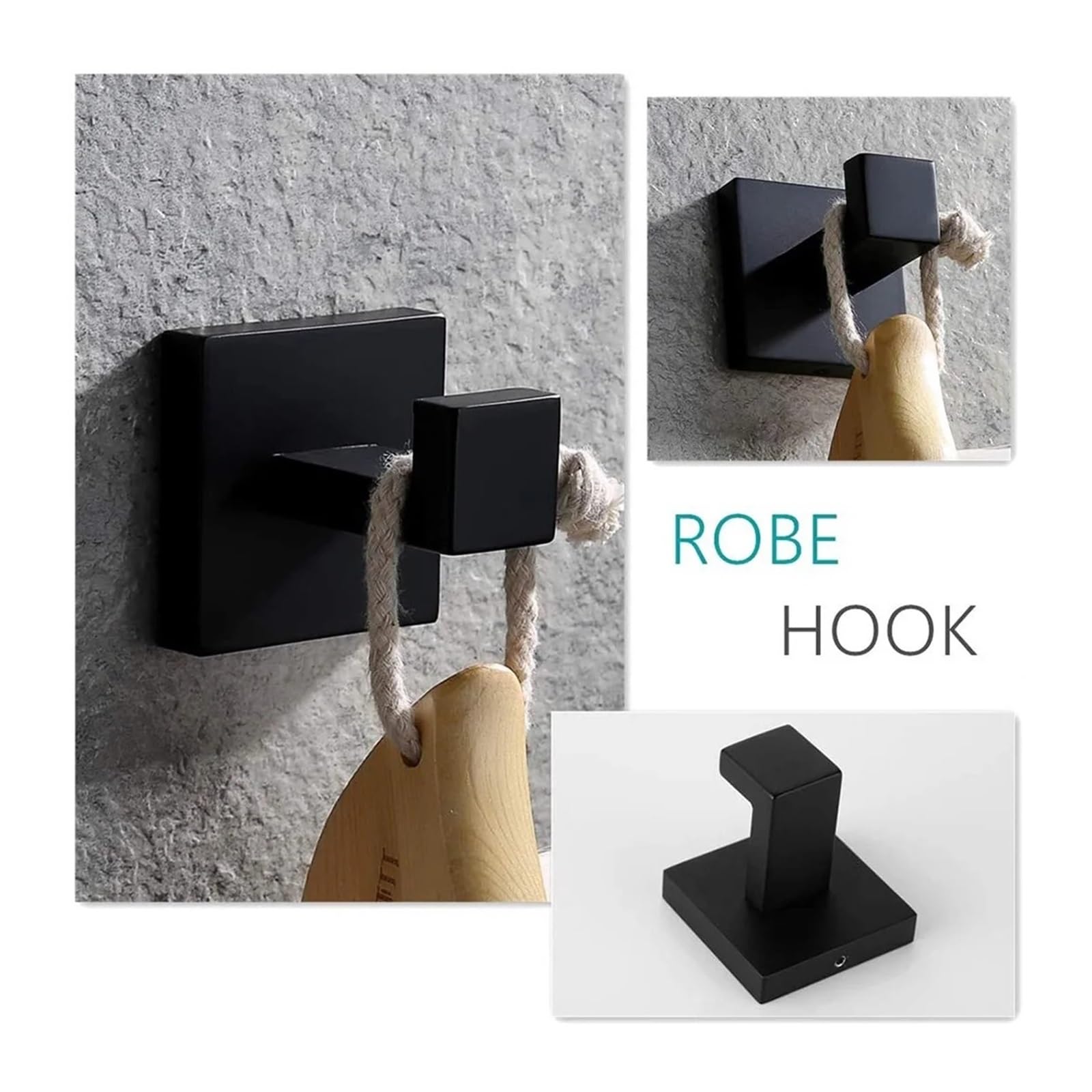 Luxury Black Bathroom Accessories Set Bathroom Hardware Set Household Hanger Towel Rack Roll Paper Rack Coat Hook Sets 4 Pcs Kit