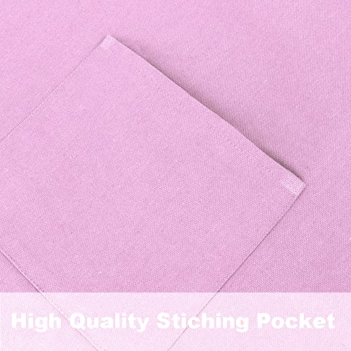 TopTie Kids Apron and Chef Hat Set, Adjustable Cotton Child Cooking Kitchen Apron, S-XXL-light pink-S