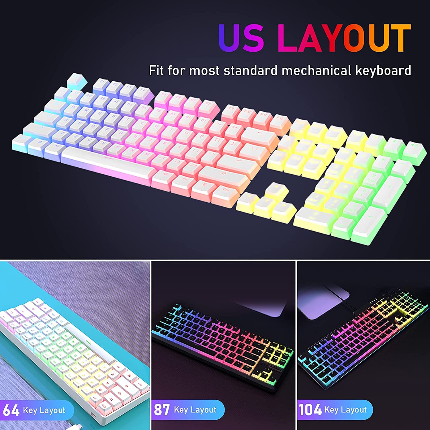 unband UK Layout 60% True Mechanical Gaming Keyboard Type C Wired 61 Keys LED Backlit USB Waterproof Keyboard 14 Chroma RGB Backlight Full Anti-ghosting Keys for Computer/PC/Laptop/MAC (Blue/Blue Swit