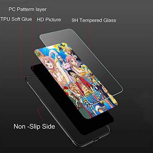 Luxury Phone Case for Samsung Galaxy A40 Cover,Tempered Glass Back Cover Soft Silicone Anti Scratch Bumper Design LB-29 ONE Piece Protective Case