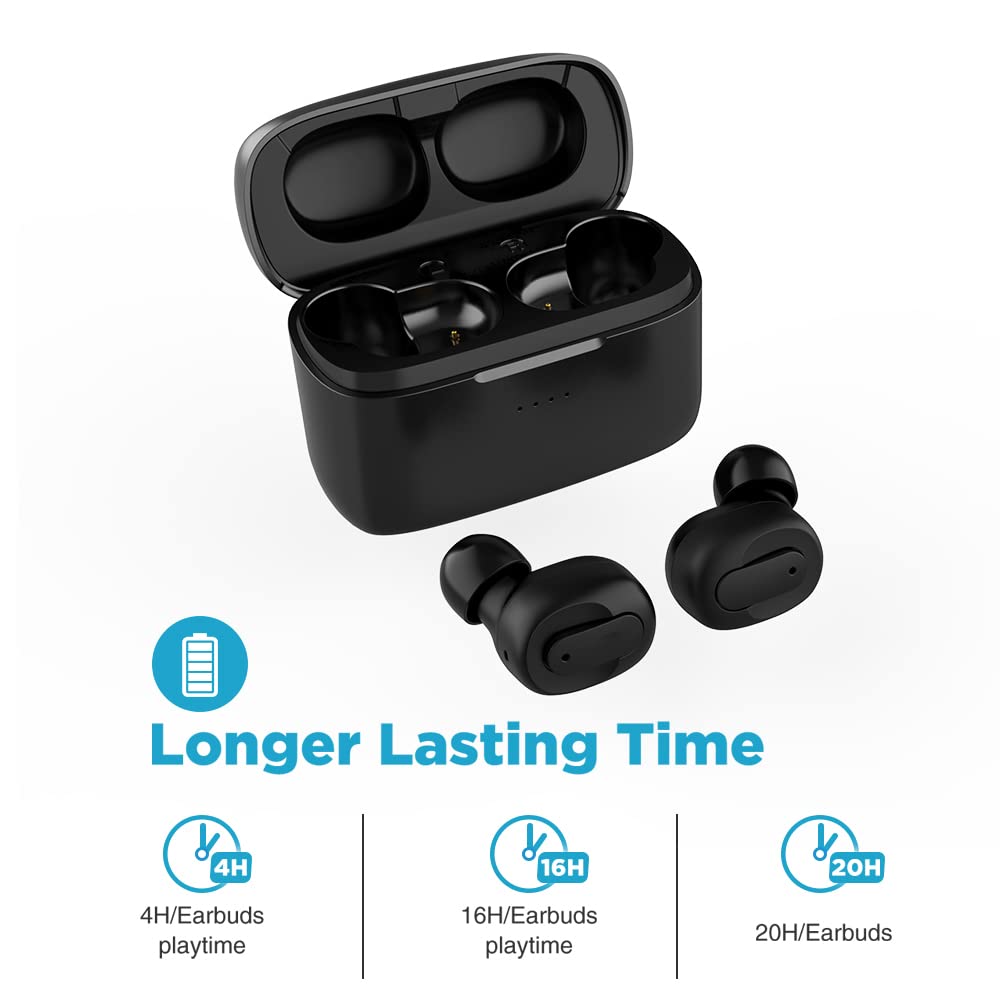 Uncahome True Wireless Earbuds, Bluetooth Earphones Touch Control with Wireless Charging Case, Waterproof Stereo Earbuds in-Ear, Built-in Mic Headsets, Premium Deep Bass for The Sport