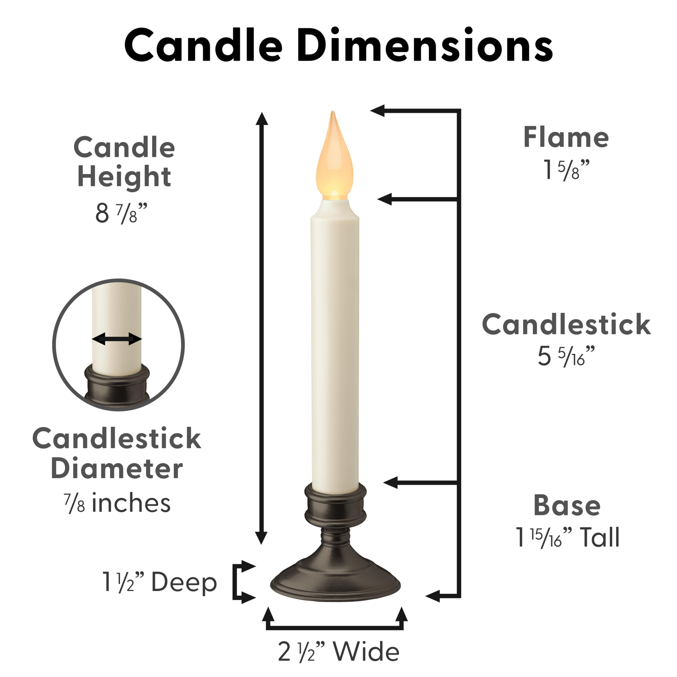 Xodus Innovations FPC1205A-4 Battery Operated LED Window Candle, Dusk to Dawn Light Sensor, Aged Bronze Plastic Base, Amber Flicker Flame, 8 - 7/8 Inch Tall (4 PACK)