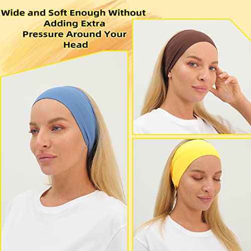 RITOPER Women's Workout Wide Headbands - Non Slip, Super Soft Yoga Running Exercise Bands, Elastic Sweat and Hair Wraps