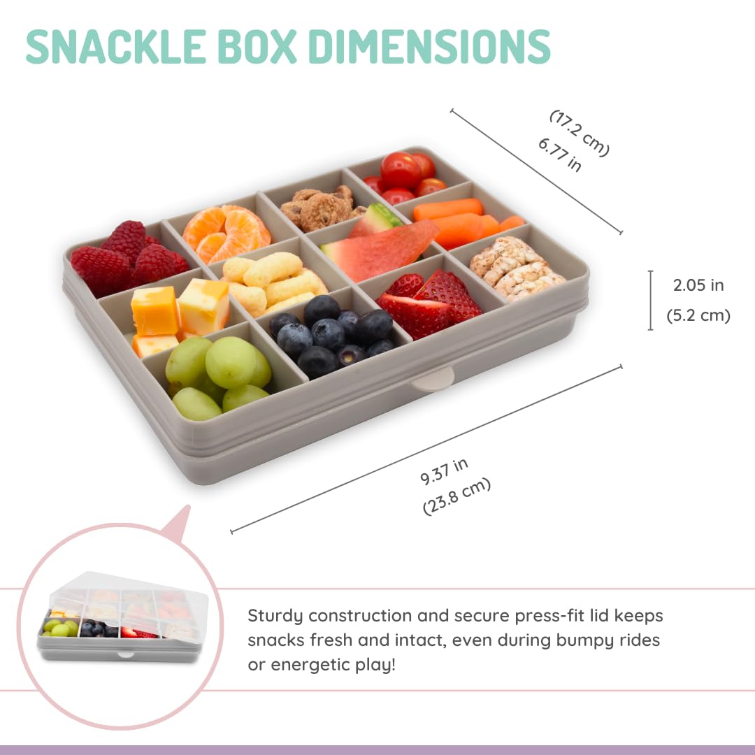 melii Snackle Box β Divided Snack Container, Food Storage for Kids, Removable Dividers, Arts & Crafts, Beads, BPA-Free β 12 Compartments (Pink)