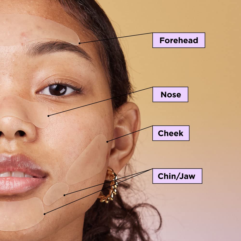 ZitSticka Hydrocolloid Surface Area Pimple Patches for Face - 2 Pack FACE MAP for Large Zit T-Zone Coverage - Absorbs Oil, Unclogs Pores, & Targets Clusters - Zit Patch and Sticker