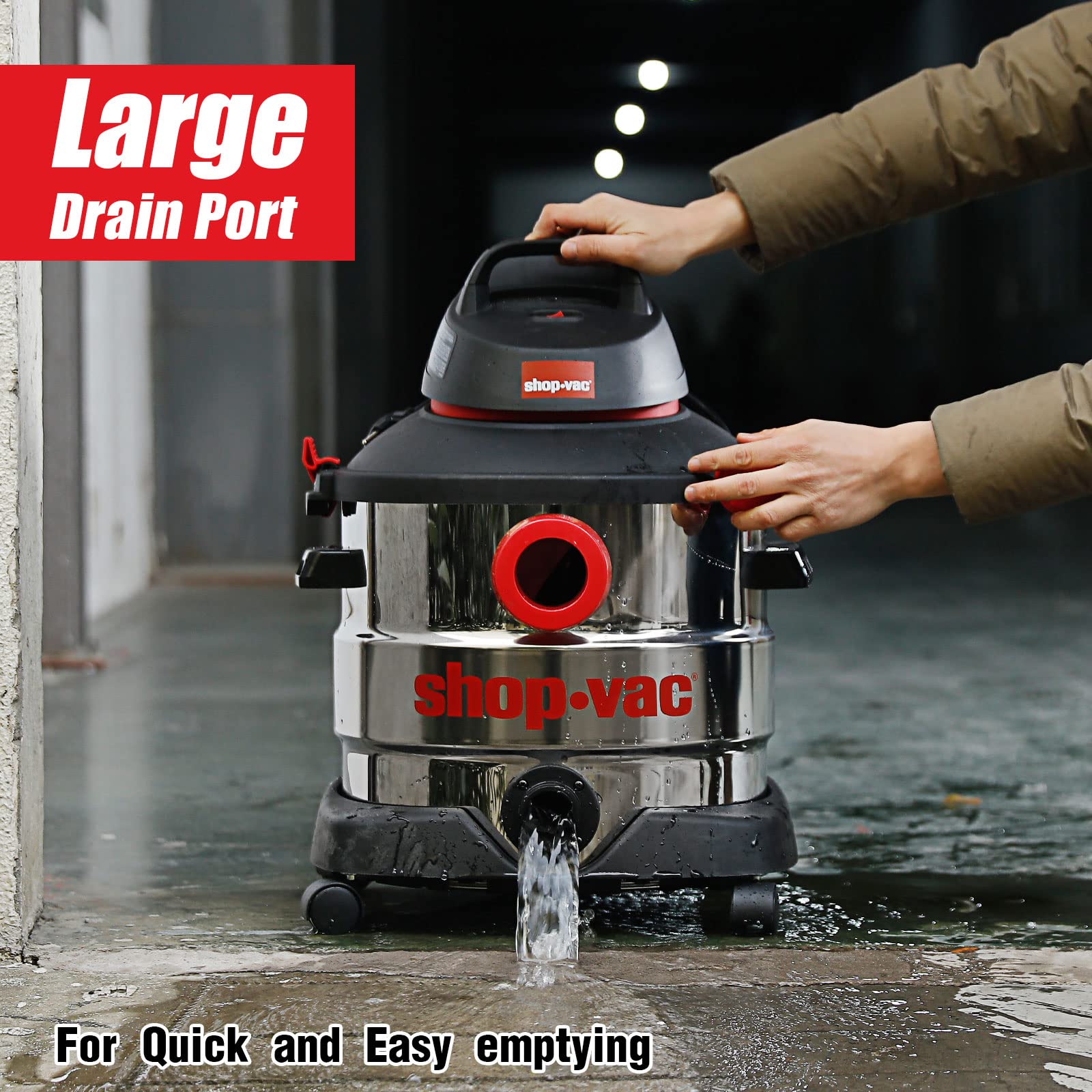 Shop-Vac 5989400 8 Gallon 6.0 Peak HP Wet/Dry Vacuum + 90585 Foam Sleeve Filter 5 Pack