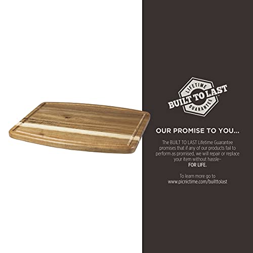 TOSCANA - a Picnic Time brand Ovale Acacia Cutting Board, Cheese Boards Charcuterie Boards, Wood Serving Platter, (Acacia Wood)