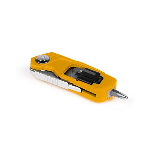 True Utility Folding-blade pocket knife multitool 6780 Knife Plus with steel clip and flathead and phillips bit holder and 2 extra blades