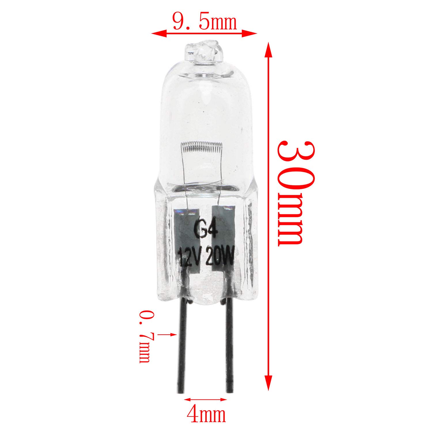 Magic&shell G4 Halogen Capsule Light Bulbs 5PCS 12V 20W JC Type Bi-Pin Warm White Clear Lamp Bulb