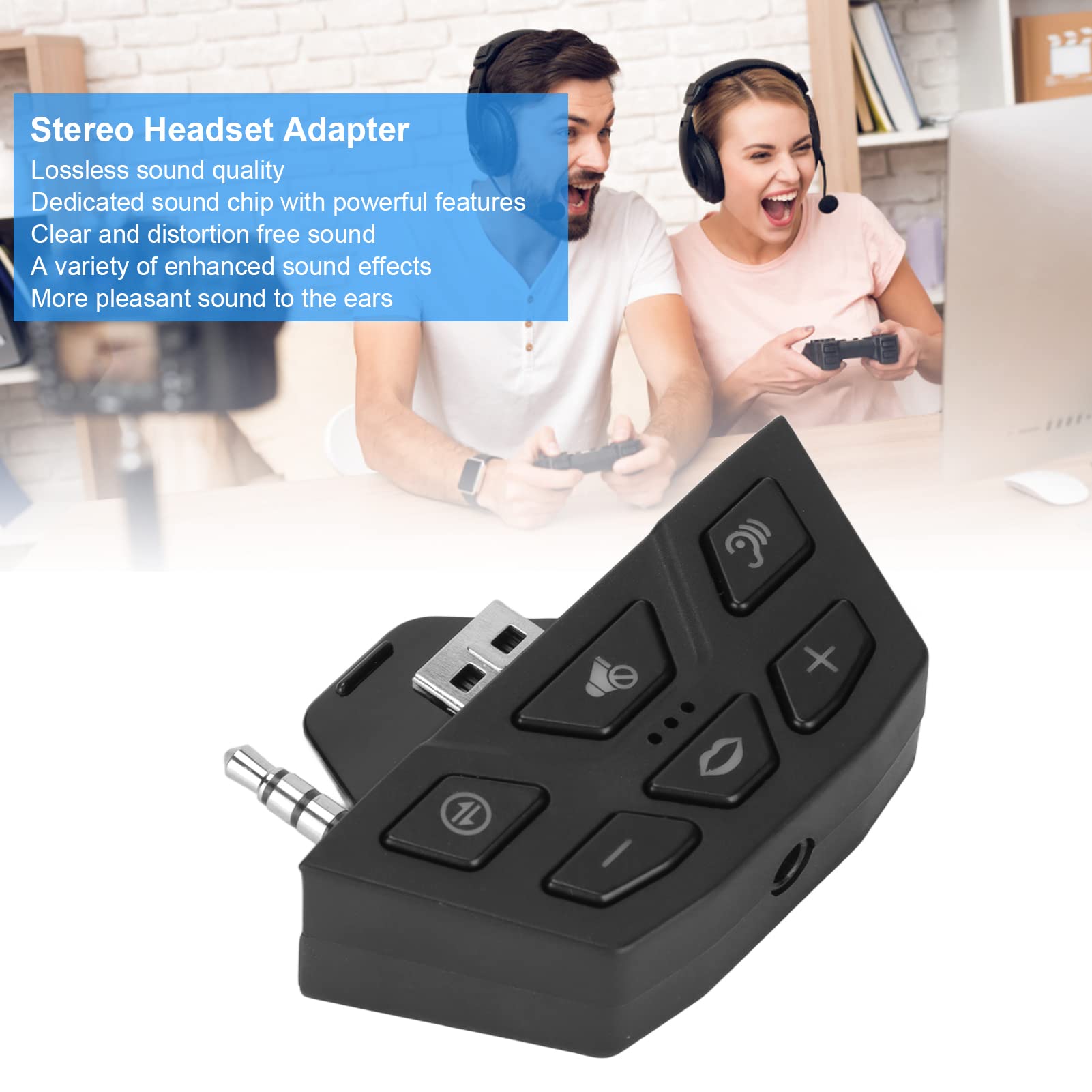 Stereo Headset Adapter, for Xbox One Xbox Series X Controller, with 3.5mm Headphone Jack, Professional Gamepad Headphone Converter, Plug and Play