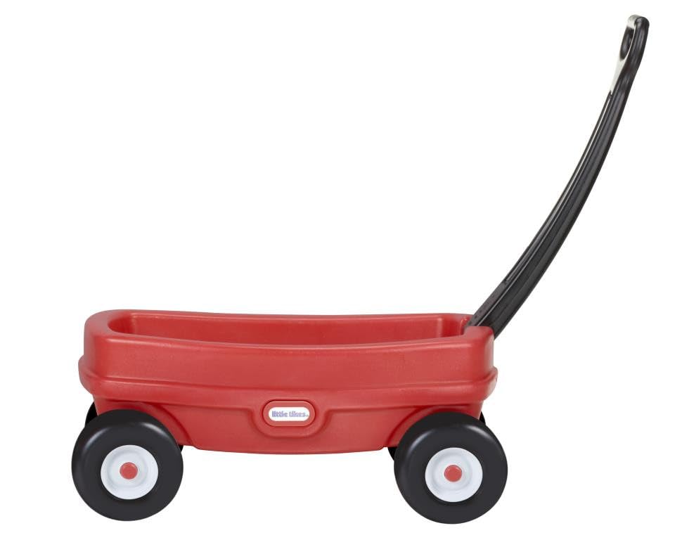 Little Tikes Lil' Wagon – Red And Black, Indoor and Outdoor Play, Easy Assembly, Made Of Tough Plastic Inside and Out, Handle Folds For Easy Storage | Kids 18