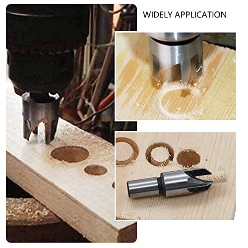 Utoolmart 8pcs Wood Plug Cutter Drills Bit Set 1/4โ 3/8โ 1/2โ 5/8โ Barrel Cork Tenon Hole Saw Cutting Tools for Woodworking, High Carbon Steel